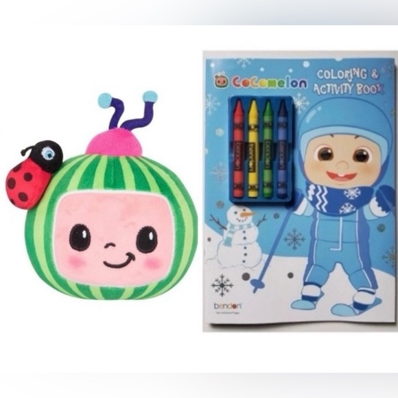 CoComelon | Toys | 2 Pcs Cocomelon Melon Plush 6 Coloring Activity Book ...